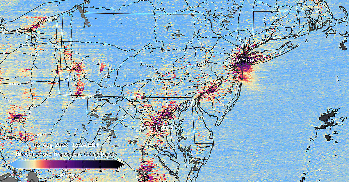 NASA shares first air pollution data maps from space | ADN América